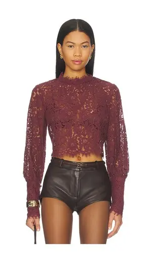 Bardot Lace Georgia Top - Deep Plum