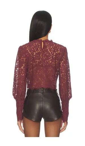 Bardot Lace Georgia Top - Deep Plum