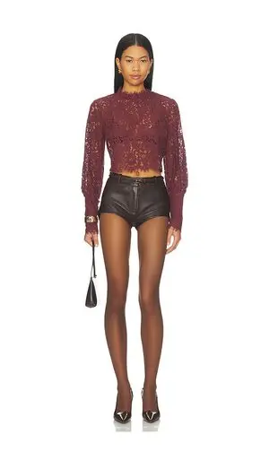 Bardot Lace Georgia Top - Deep Plum