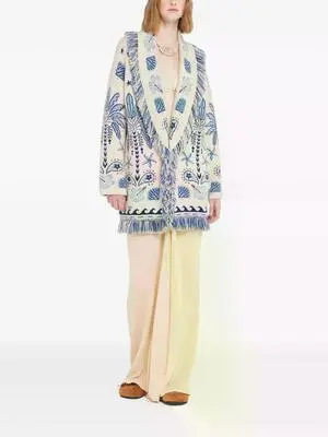 Alanui Echoes Of The Island Belted Cardigan-coat - Neutrals