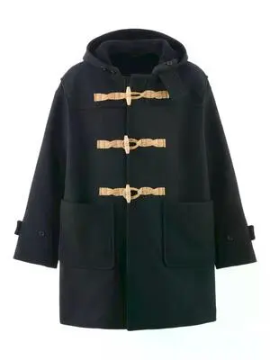 SAINT MXXXXXX Hooded Wool Duffle Coat - Black