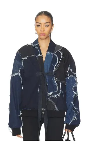 UPRISERS Camo Bomber Jacket - Denim Multi