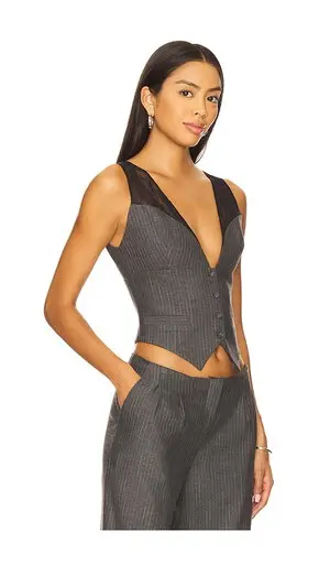 CEREN OCAK Lace Detailed Vest Top