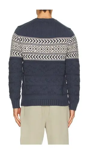 Marine Layer Textured Fair Isle Sweater - Navy