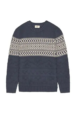 Marine Layer Textured Fair Isle Sweater - Navy