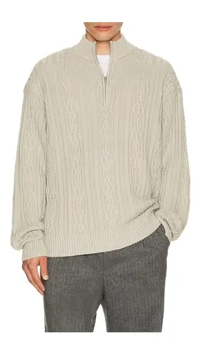 BOUND Cable Knit Half Zip Sweater