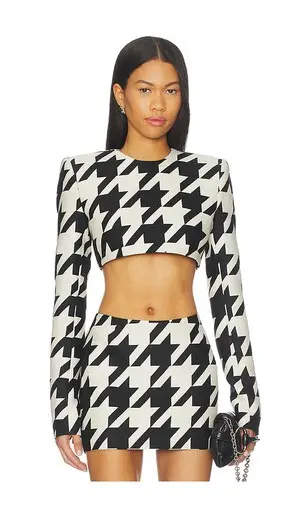 LAQUAN SMITH Cropped Shoulder Pad Top