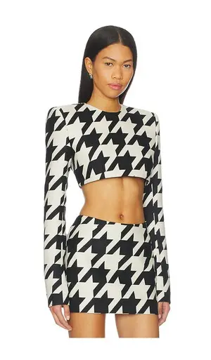 LAQUAN SMITH Cropped Shoulder Pad Top