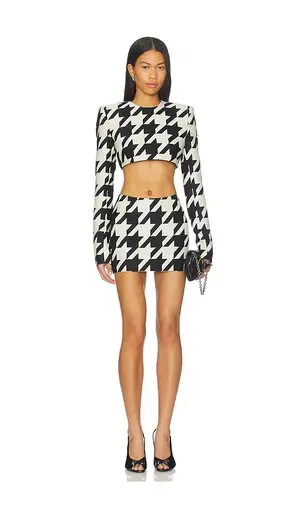 LAQUAN SMITH Cropped Shoulder Pad Top