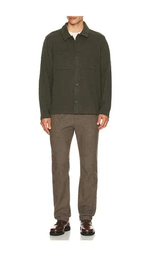 Marine Layer Boiled Wool Overshirt - Olive