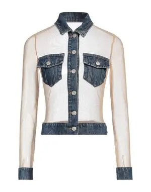 Coperni Two-tone Tulle And Denim Shirt