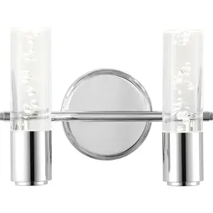 JONATHAN Y Bolha 2-light Minimalist Modern Bubble Acrylic/iron Integrated Led Vanity Light - Chrome