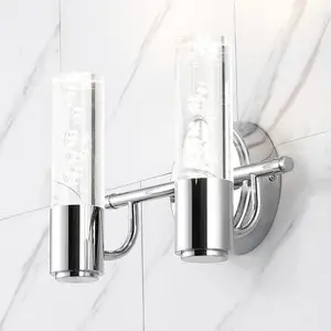 JONATHAN Y Bolha 2-light Minimalist Modern Bubble Acrylic/iron Integrated Led Vanity Light - Chrome