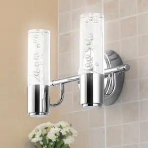 JONATHAN Y Bolha 2-light Minimalist Modern Bubble Acrylic/iron Integrated Led Vanity Light - Chrome