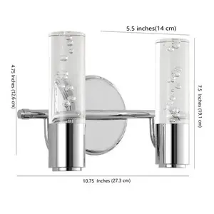 JONATHAN Y Bolha 2-light Minimalist Modern Bubble Acrylic/iron Integrated Led Vanity Light - Chrome