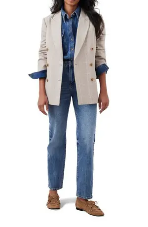 Mint Velvet Checked Double Breasted Blazer