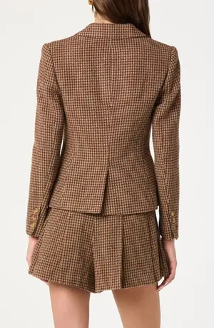 Astr The Label Houndstooth Fitted Blazer