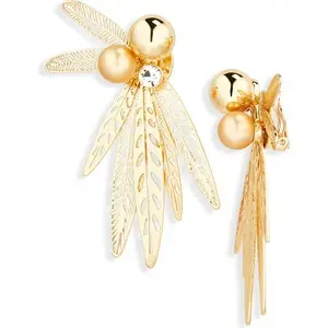 Carolina Herrera Olive Leaf Clip-on Earrings - Gold