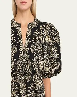 Ulla Johnson Tasneem Pleated Deep-v Gown