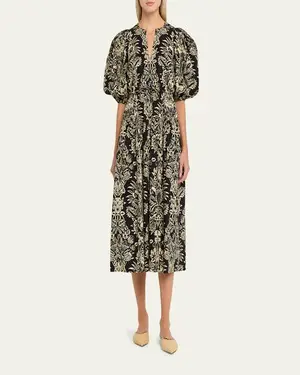 Ulla Johnson Tasneem Pleated Deep-v Gown