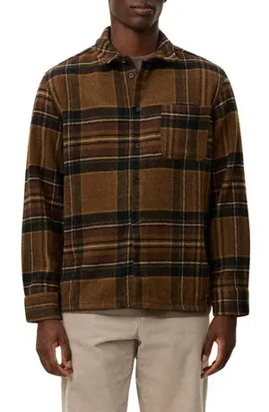LES DEUX Kaleb Check Wool Blend Overshirt