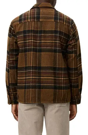 LES DEUX Kaleb Check Wool Blend Overshirt