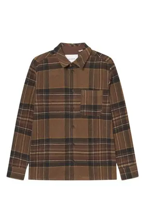 LES DEUX Kaleb Check Wool Blend Overshirt