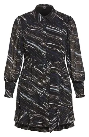 City Chic Jianna Tie Waist Shirt Dress