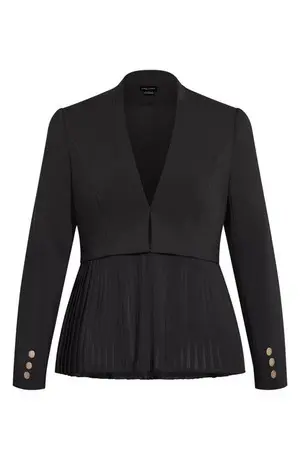 City Chic Pleated Hem Jacket