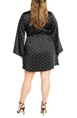 City Chic Dot Wrap Dress