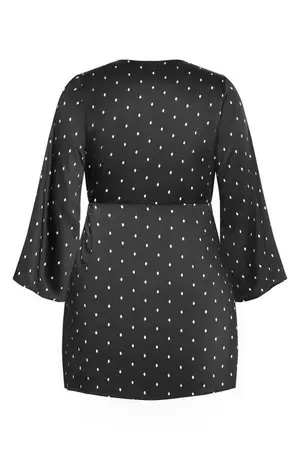 City Chic Dot Wrap Dress