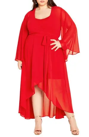 City Chic Bell Sleeves Day Dresses