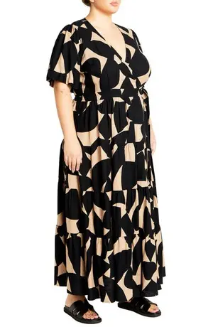 City Chic Lexi Faux Wrap Maxi Dress