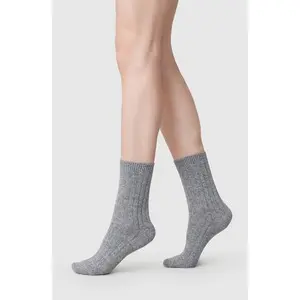 Swedish Stockings Bodil Chunky Crew Socks - Grey