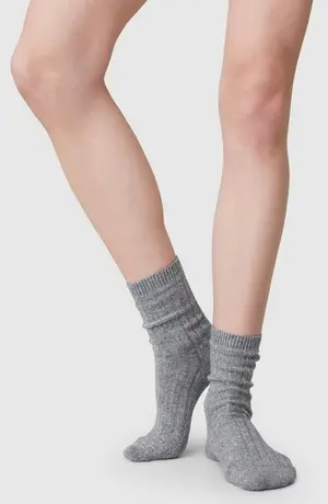 Swedish Stockings Bodil Chunky Crew Socks - Grey