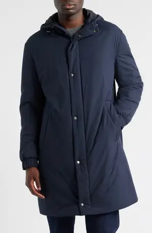 BOSS Jared Padded Water Repellent Longline Hooded Jacket