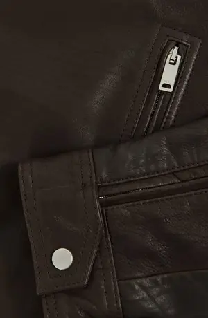 REISS Lidia Leather Moto Jacket