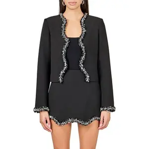 Endless Rose Rhinestone Scallop Edge Jacket