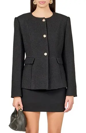 Endless Rose Collarless Blazer - Black