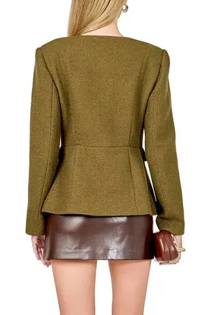 Endless Rose Collarless Blazer - Khaki