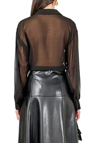 Endless Rose Floral Detail Sheer Shirt