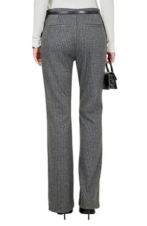 Endless Rose Stripe Stretch Knit Flare Pants