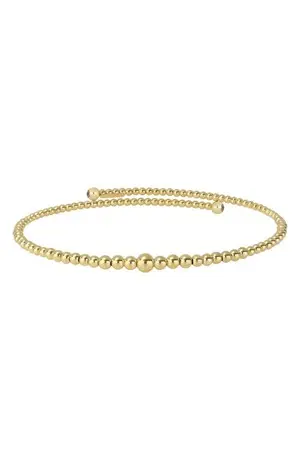 Bony Levy 14k Gold Graduated Beaded Bypass Bangle - 14k Yellow Gold