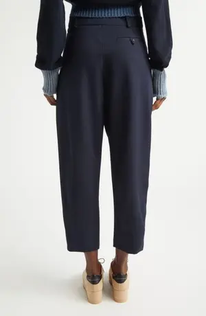 Stella McCartney Tailored Wool Balloon Leg Trousers - Ink