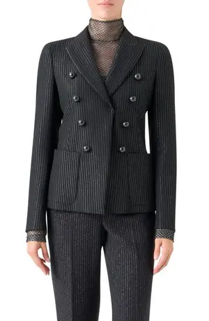 Akris Metallic Pinstripe Blazer