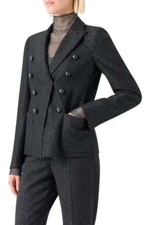 Akris Metallic Pinstripe Blazer