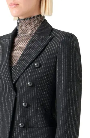 Akris Metallic Pinstripe Blazer