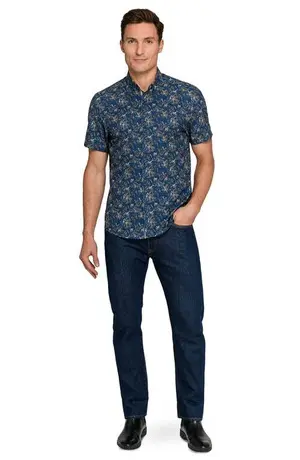 BROOKLYN BRIGADE Abstract Woven Short Sleeve Basic