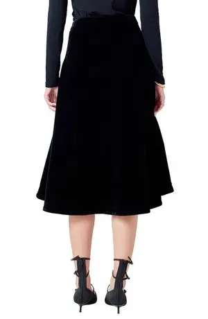 Endless Rose Velvet Circle Midi Skirt