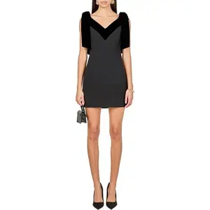 Endless Rose Velvet Trim Bow Minidress